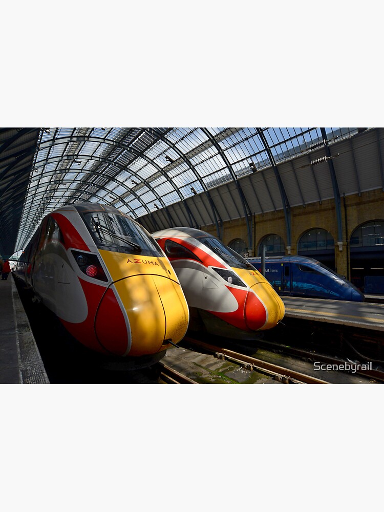 "LNER Azuma 801 high speed trains at King's Cross Station" Sticker by ...