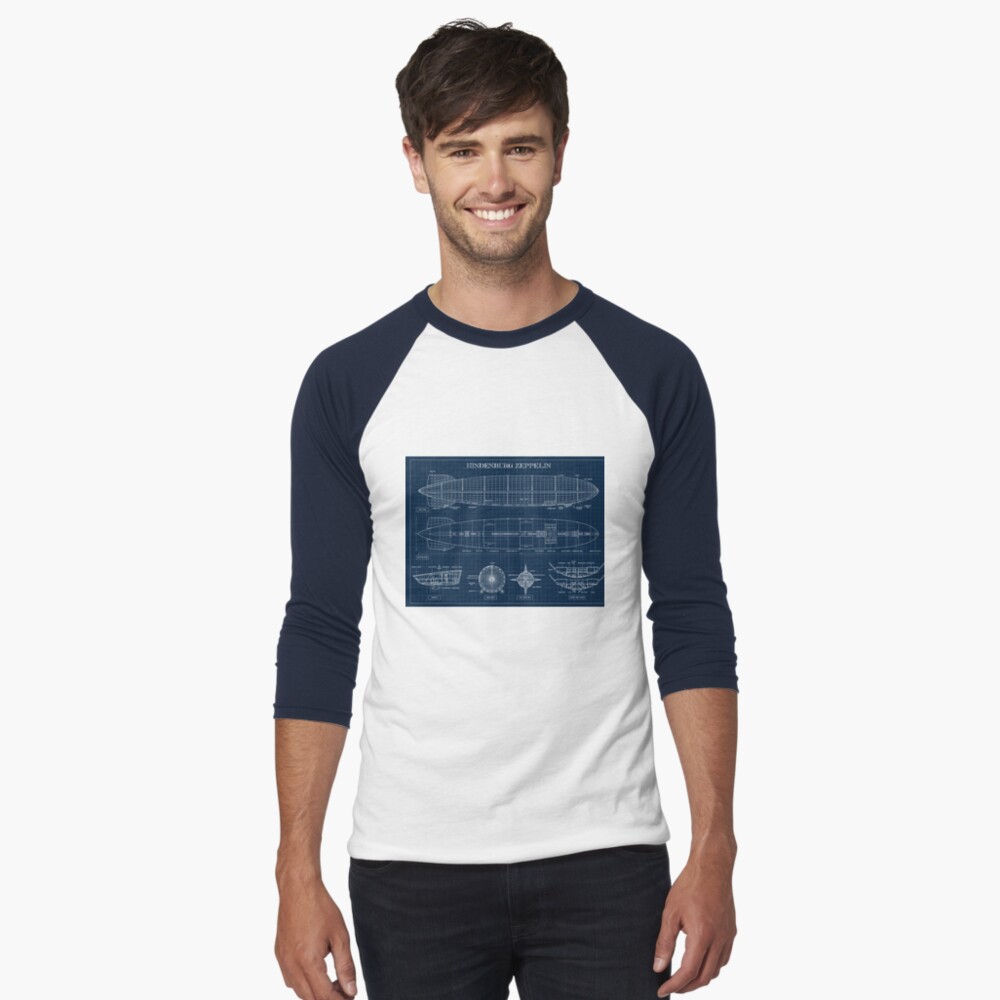 Kunstdruck for Sale mit "Hindenburg Zeppelin (Navy-Blueprint-English ...