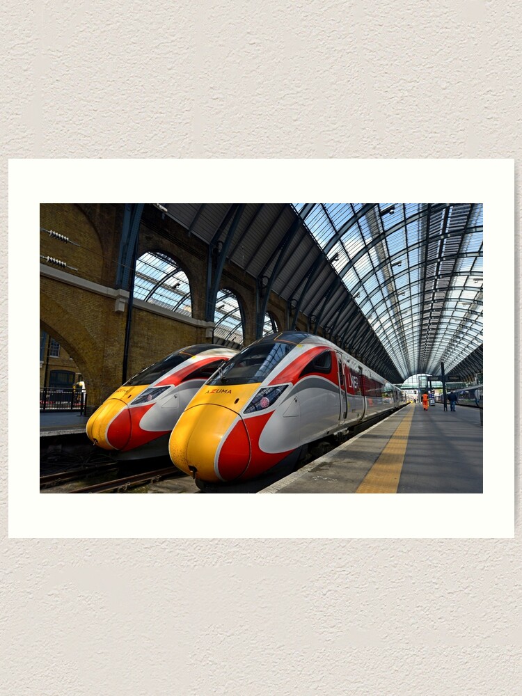 "LNER Azuma 801 high speed trains at King's Cross Station" Art Print ...
