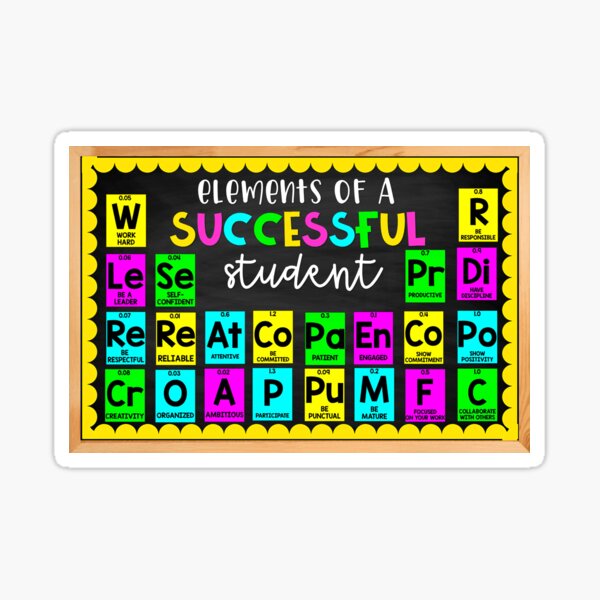 "Elements Of A Successful Student" Sticker for Sale by LorraineJean ...