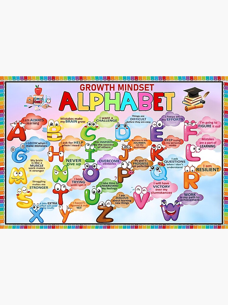 "Growth Mindset Alphabet Print" Poster for Sale by LorraineJean | Redbubble