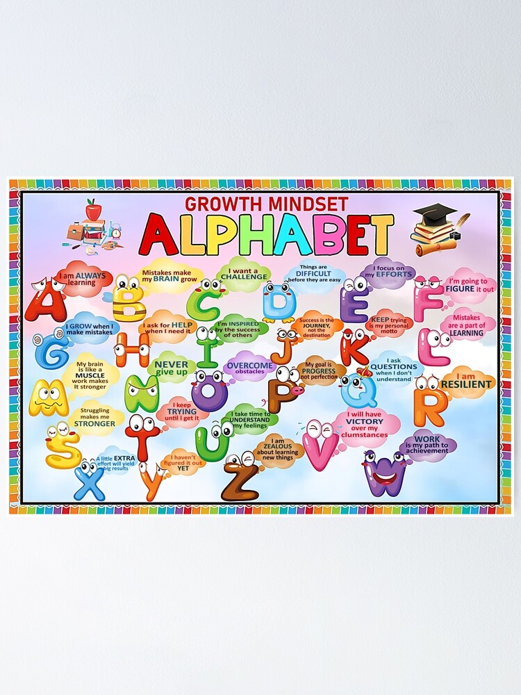 "Growth Mindset Alphabet Print" Poster for Sale by LorraineJean | Redbubble