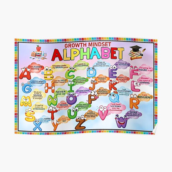 "Growth Mindset Alphabet Print" Poster for Sale by LorraineJean | Redbubble