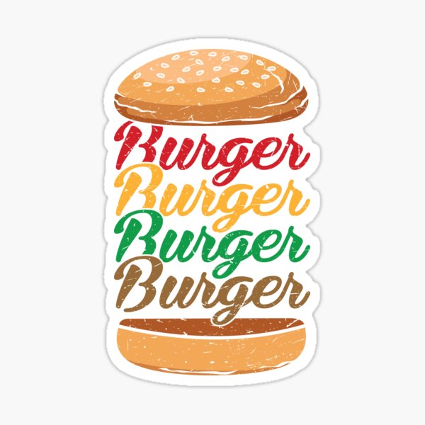 "Burger Vintage Retro Design - Burger Yunkie" Sticker by Shirtflyer ...