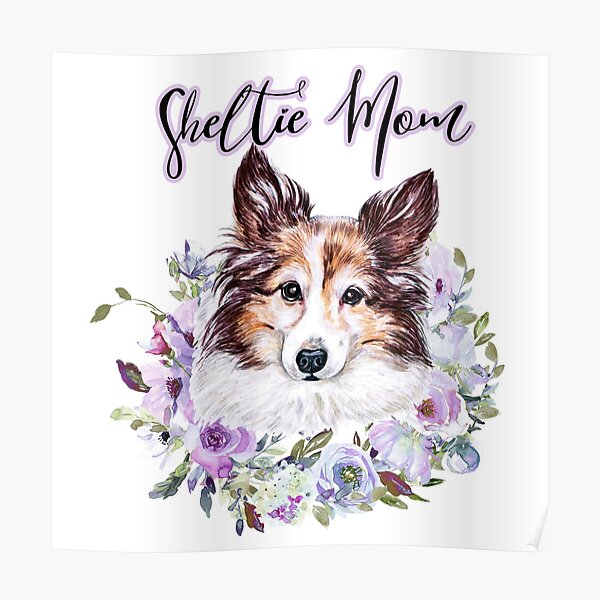 Póster «Sheltie Mom Cute Sheltie con arte de ilustración de corona de ...