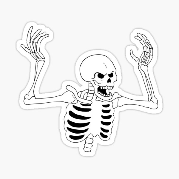 "angry skeleton meme " Sticker for Sale by Zeruu1 | Redbubble