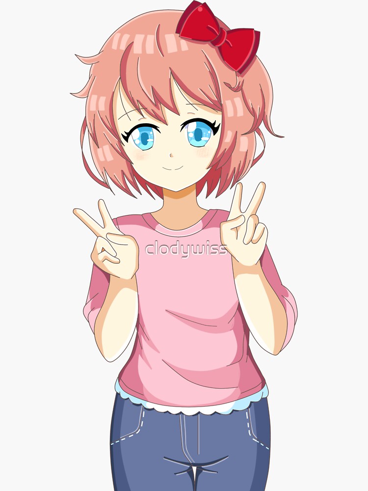 "Sayori (DDLC)" Sticker by clodywiss | Redbubble