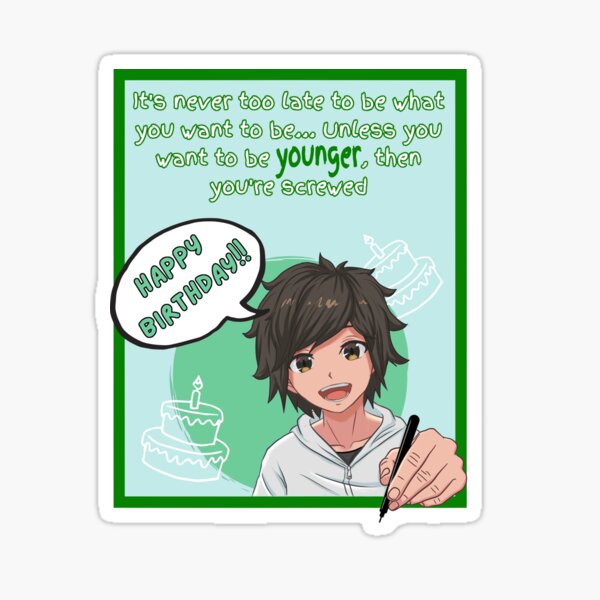 "Happy Birthday Weeb | Holiday Japanese Anime Aesthetic" Sticker for ...