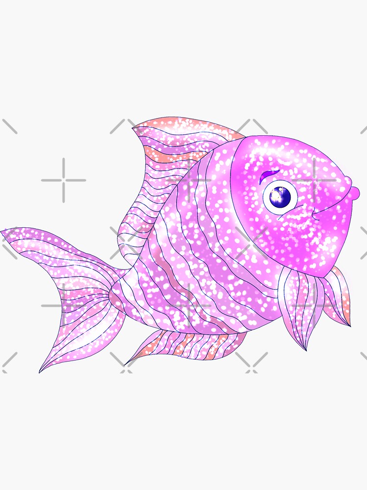 "Glowing fish - hand drawn art work." Sticker by urmi22 | Redbubble