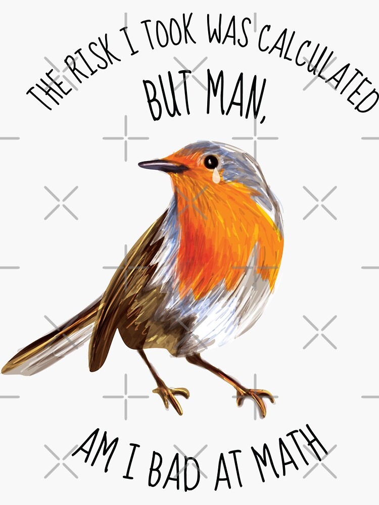 "The Risk I Took Was Calculated Meme Bird" Sticker by artado | Redbubble