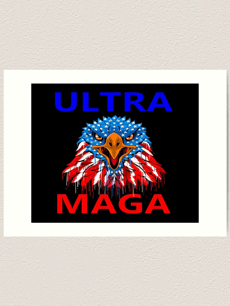 "Ultra Maga Anti Joe Biden Ultra Maga Vintage American Flag Ultra" Art ...
