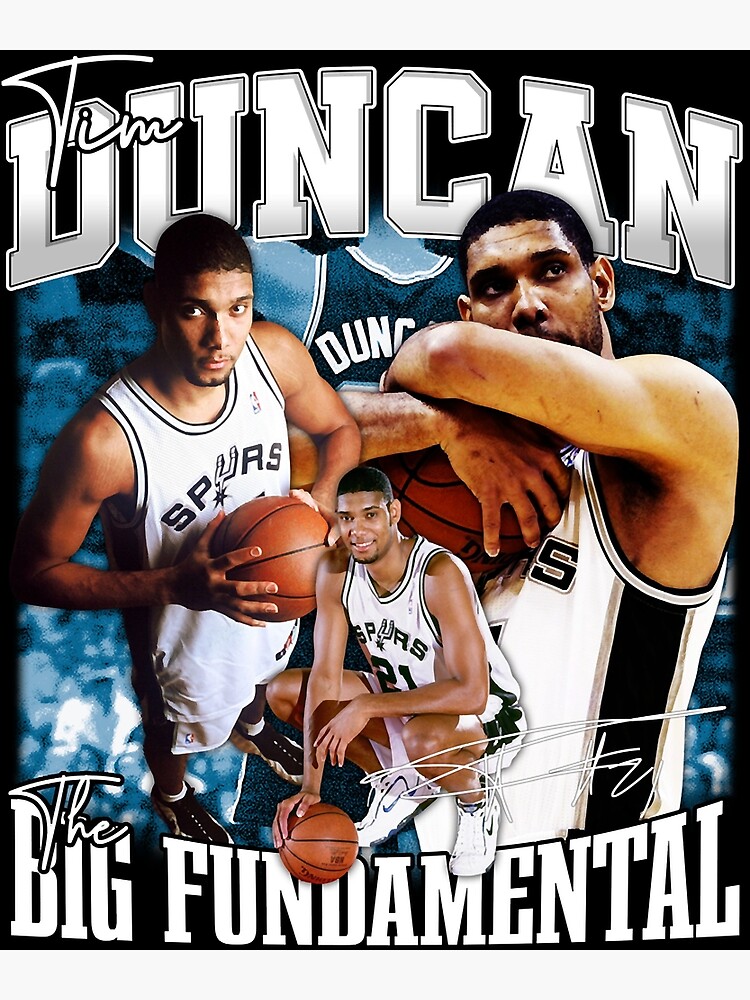 Póster «Vintage Tim Duncan La gran leyenda fundamental del baloncesto ...