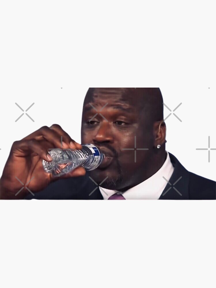 "Shaq Drinking Water" Sticker by Tiskoart | Redbubble
