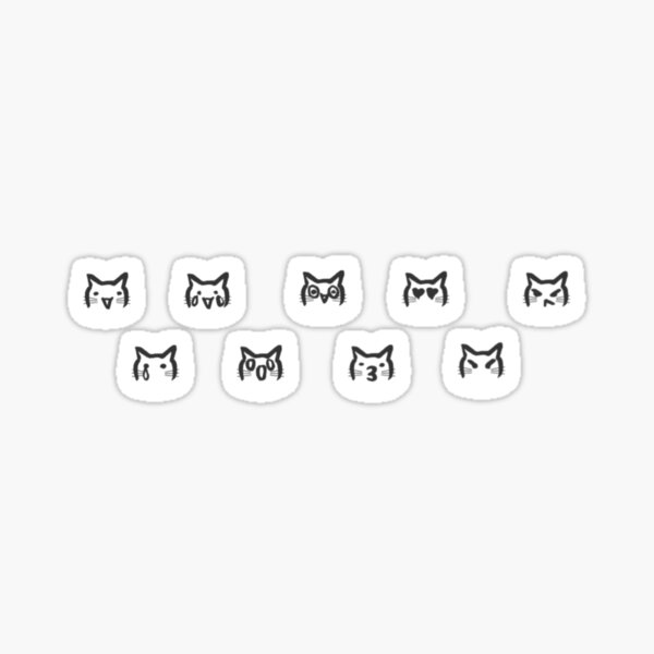"Cat Font Emojis" Sticker by HevW | Redbubble