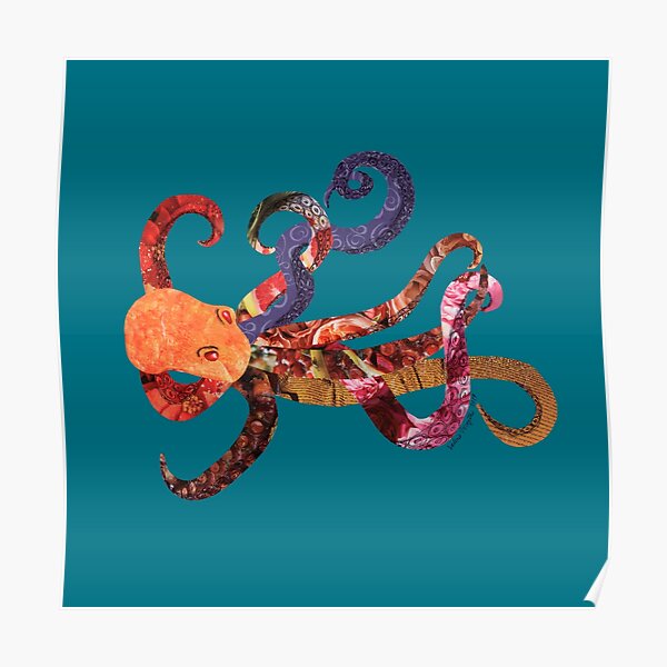 "Octopus Collage" Poster by DesignVal | Redbubble
