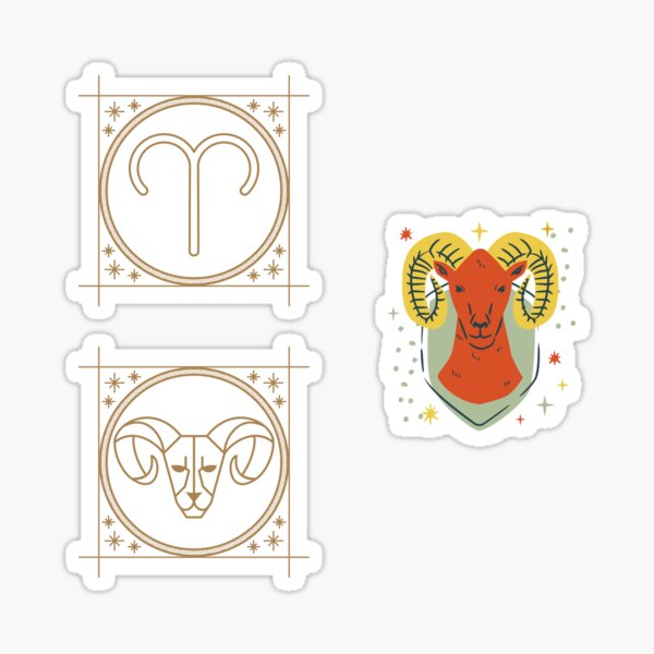 "aries zodiac pack" Sticker by kozetin | Redbubble