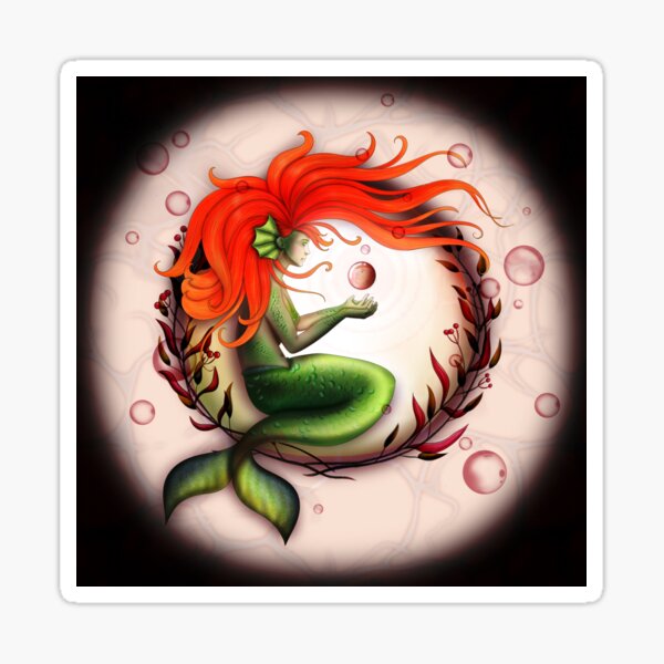 "Mermaid with bubbles" Sticker for Sale by Milamara | Redbubble