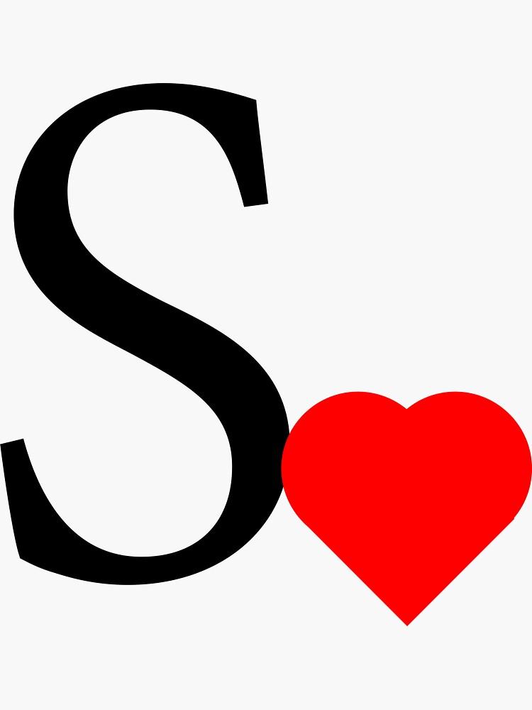 Pegatina «Letra S con un corazón rojo | S inicial con un corazón» de ... Pegatina «Letra S con un corazón rojo | S inicial con un corazón» de ...