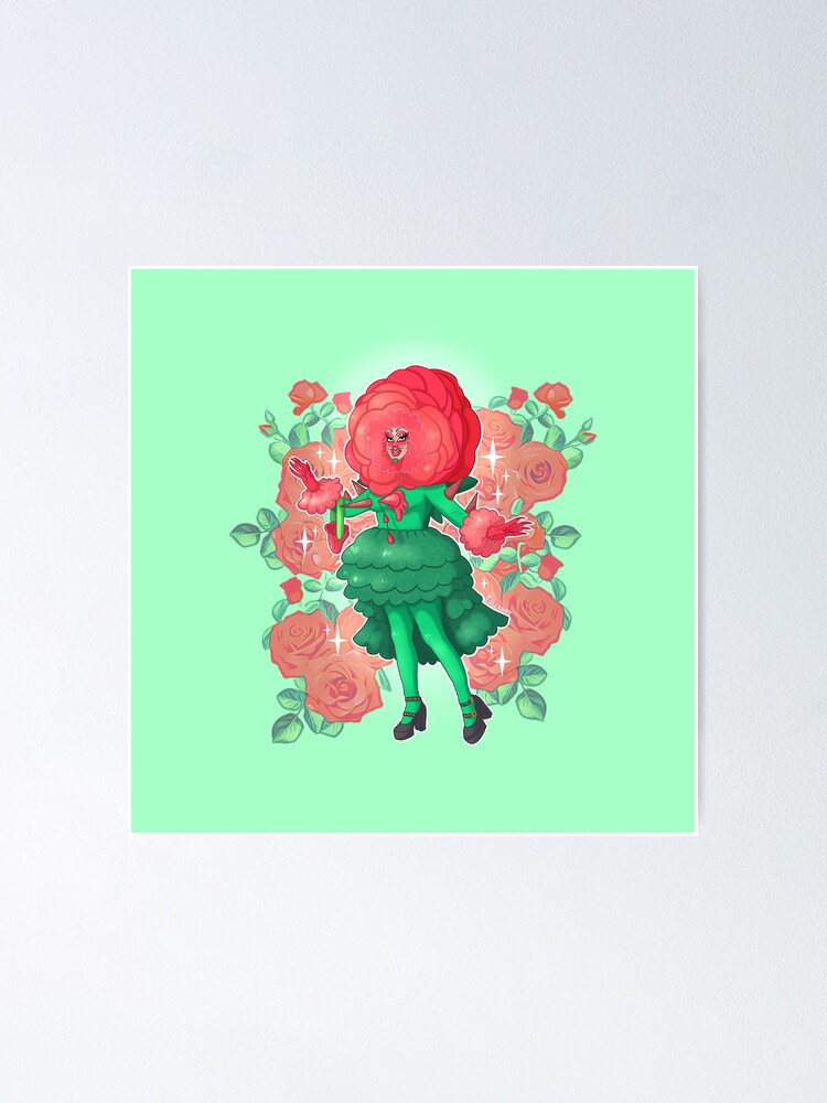 Póster «Rosa Flor Drag Queen LGBT Queer Ilustración Diseño Sant Jordi ...