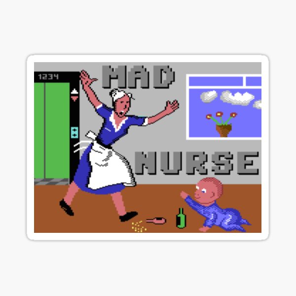 "Mad Nurse Retro" Sticker for Sale by PixelSystem | Redbubble
