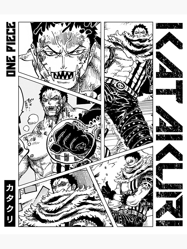 Lámina metálica «Katakuri Manga Panel - Versión en blanco y negro» de ...