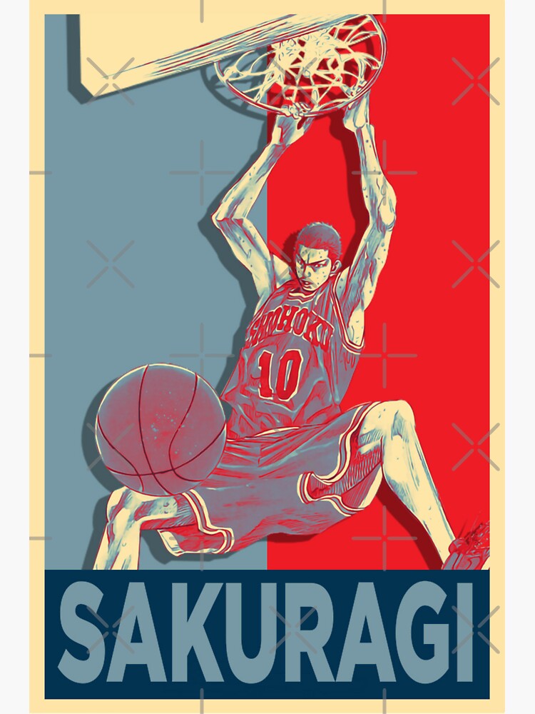 "Slam Dunk Sakuragi Hanamichi" Sticker for Sale by MahouAnimeStore ...