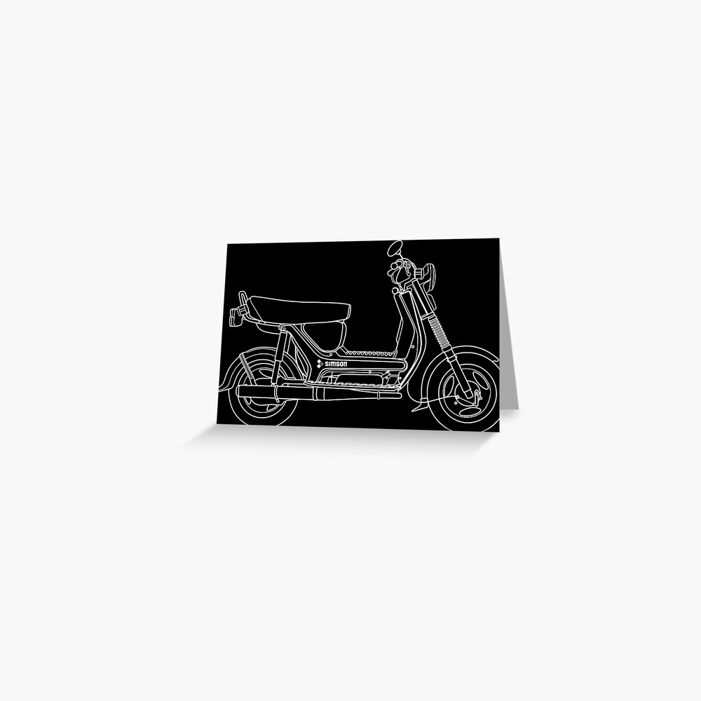 "Simson SR50 scooter white lines best t-shirt design" Greeting Card by ...