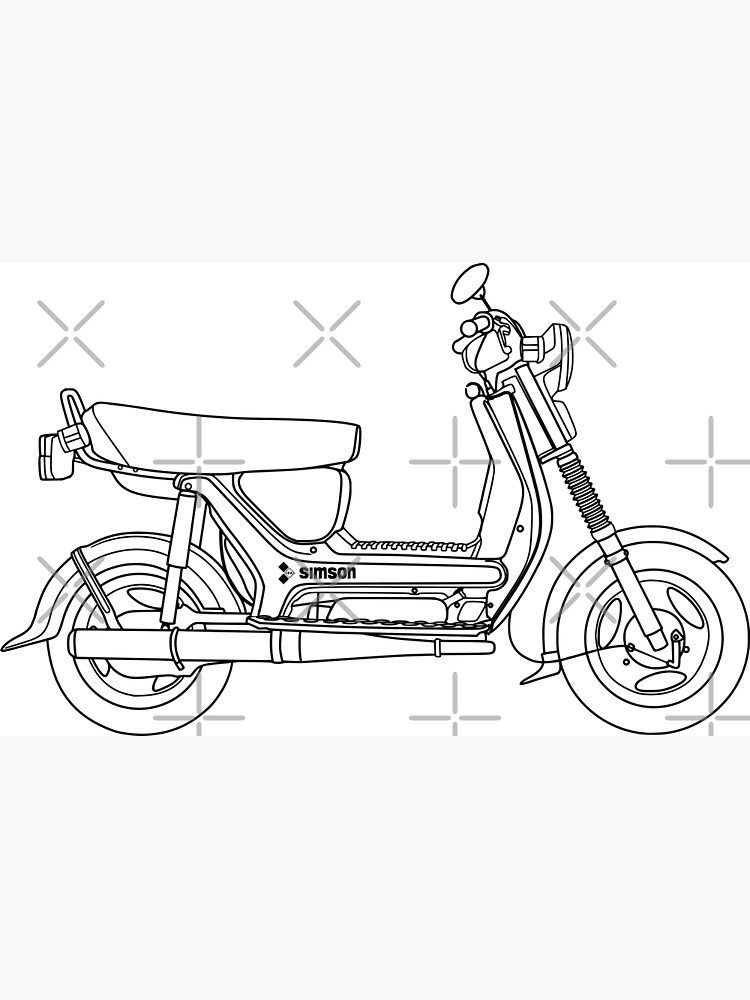 "Simson SR50 scooter black lines best t-shirt design" Poster for Sale ...