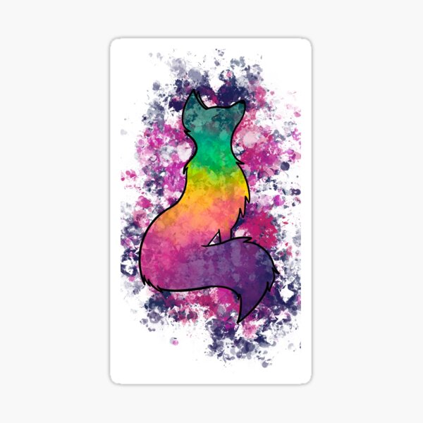 "Rainbow fox" Sticker for Sale by CraftAnarchy | Redbubble
