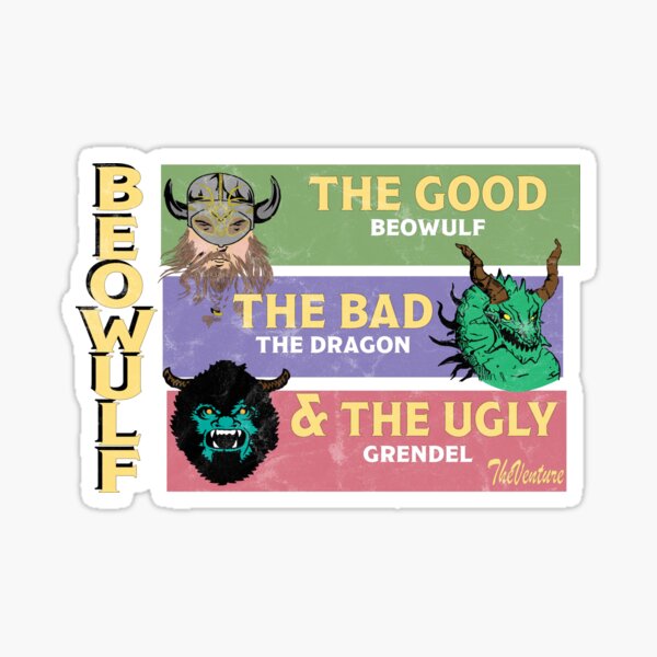 "Beowulf, The Dragon, and Grendel " Sticker for Sale by TheVenture ...