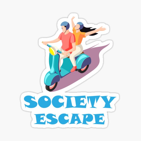 "SOCIETY ESCAPE" Sticker by Benjytesta | Redbubble