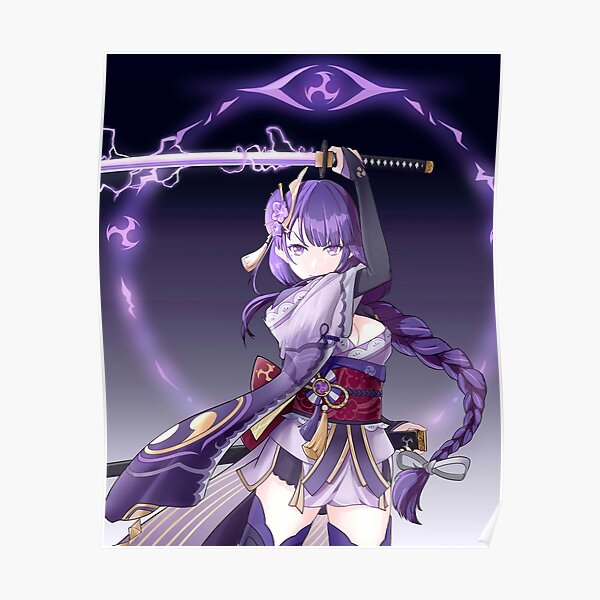 "Raiden Shogun Ei Genshin Impact Inazuma Archon Electro Vision" Poster ...