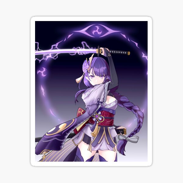 "Raiden Shogun Ei Genshin Impact Inazuma Archon Electro Vision" Sticker ...