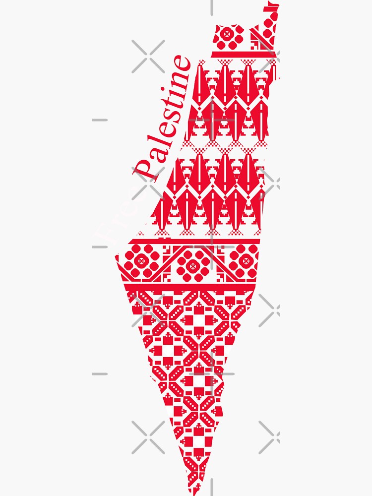 "Free Palestine map Tatreez Pattern 2" Sticker for Sale by Mo5tar ...