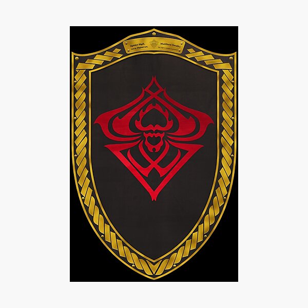 "Spider Sigil Red (Shield Gold Celtic Rope Gold rims Black Core ...