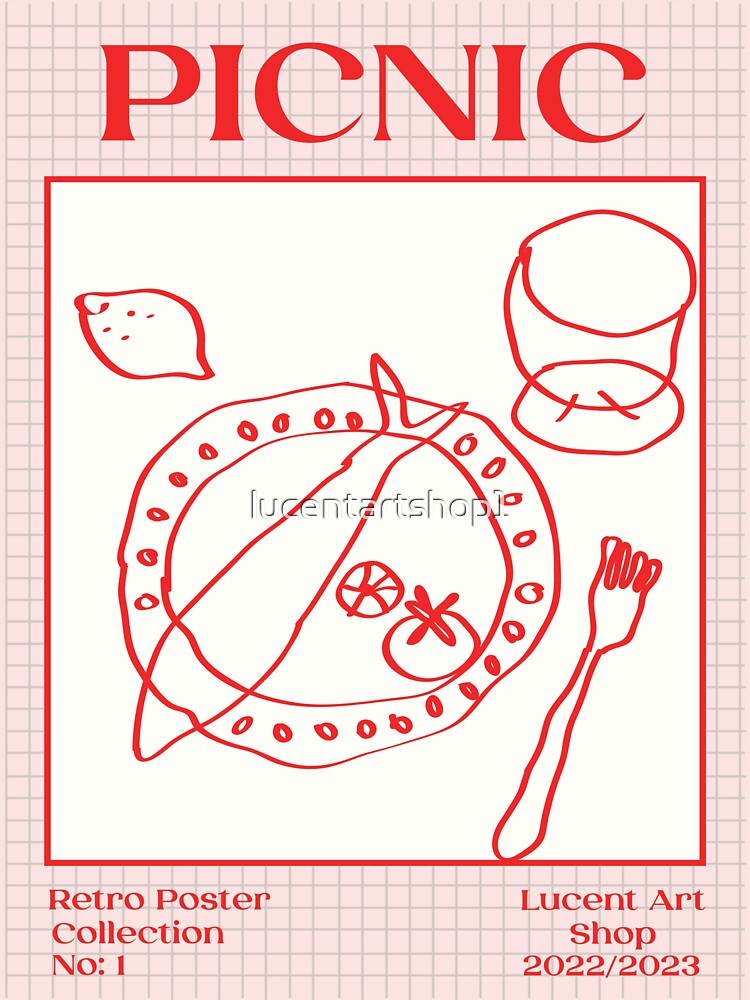"Vintage Food, Picnic, Retro 70s" Sticker for Sale by lucentartshop1 ...
