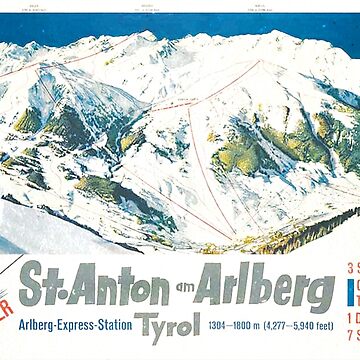 "Vintage St. Anton Ski Map" Poster for Sale by Annreck Wallen | Redbubble