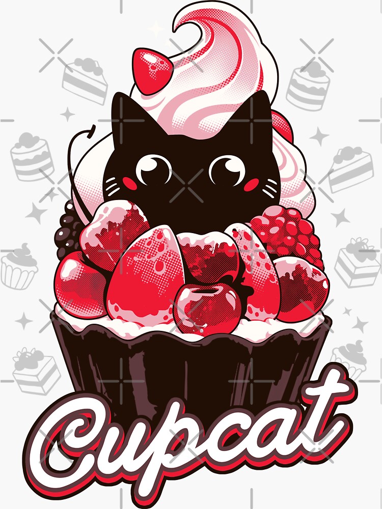 "Cupcat" Sticker for Sale by Snouleaf | Redbubble