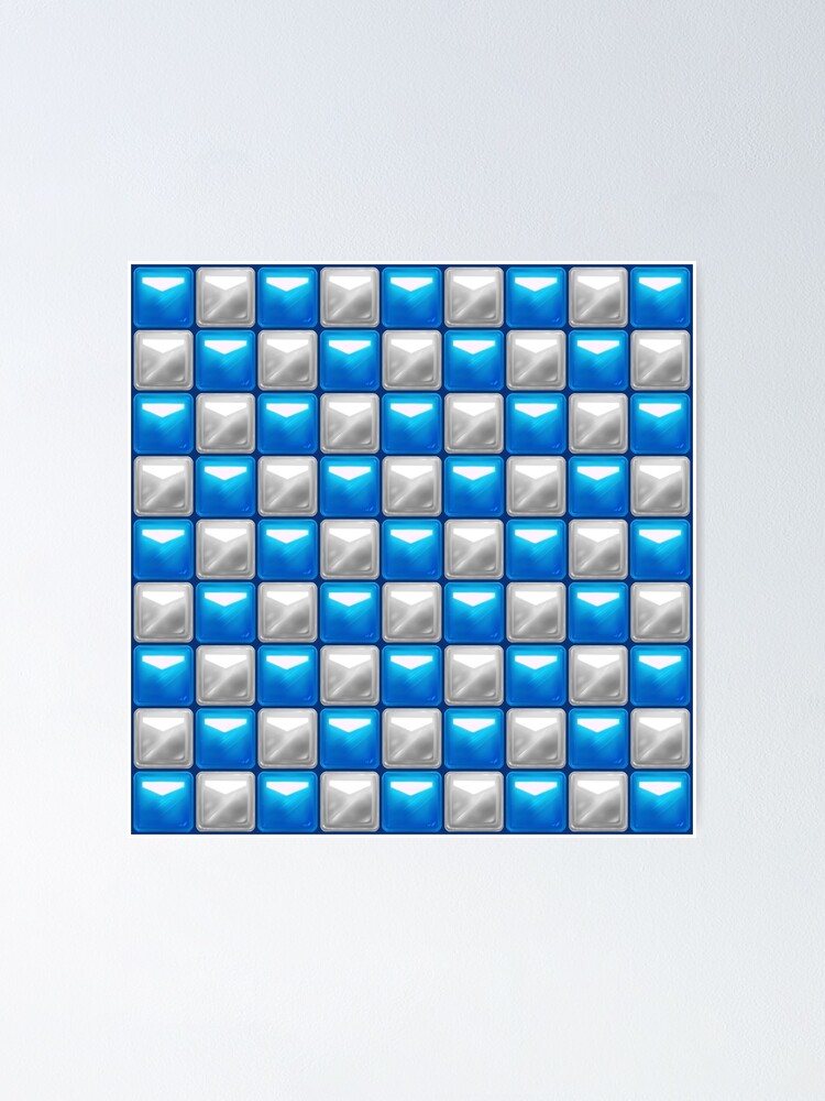 "Beat Saber Block Pattern 2022 - Azure Blue & Silver" Poster for Sale ...