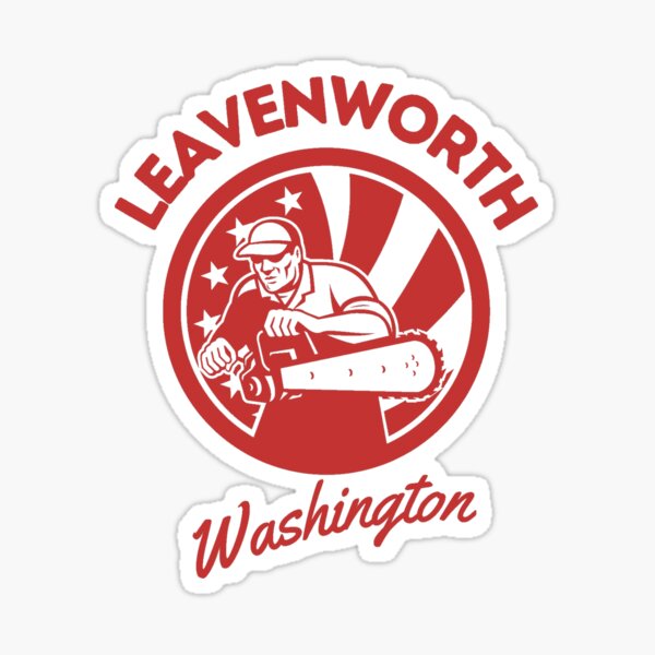 "Retro Bold Leavenworth Washington - Red - Arborist / Lumberjack / Tree ...