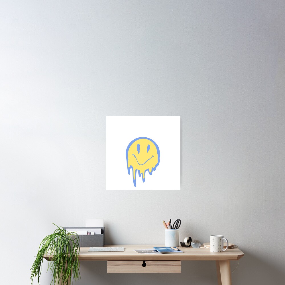 "Preppy drippy smiley face" Poster for Sale by rubylich | Redbubble