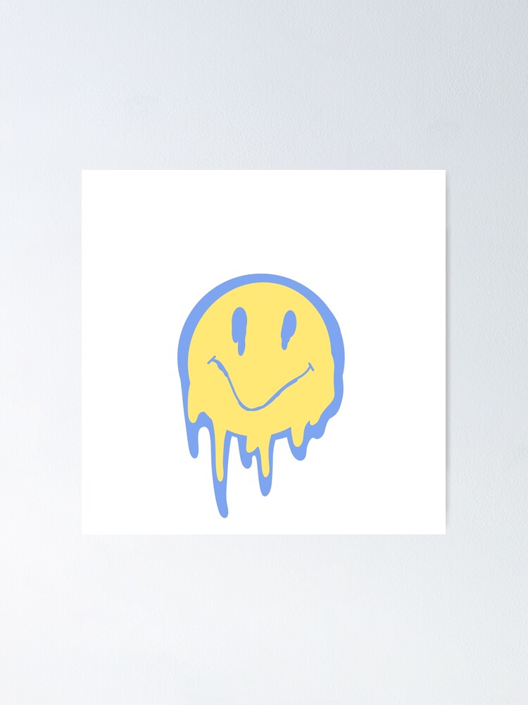 "Preppy drippy smiley face" Poster for Sale by rubylich | Redbubble