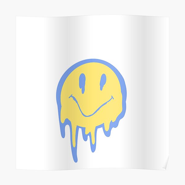 "Preppy drippy smiley face" Poster for Sale by rubylich | Redbubble