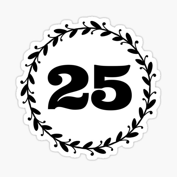 " Number 25" Sticker for Sale by Fineshopify | Redbubble