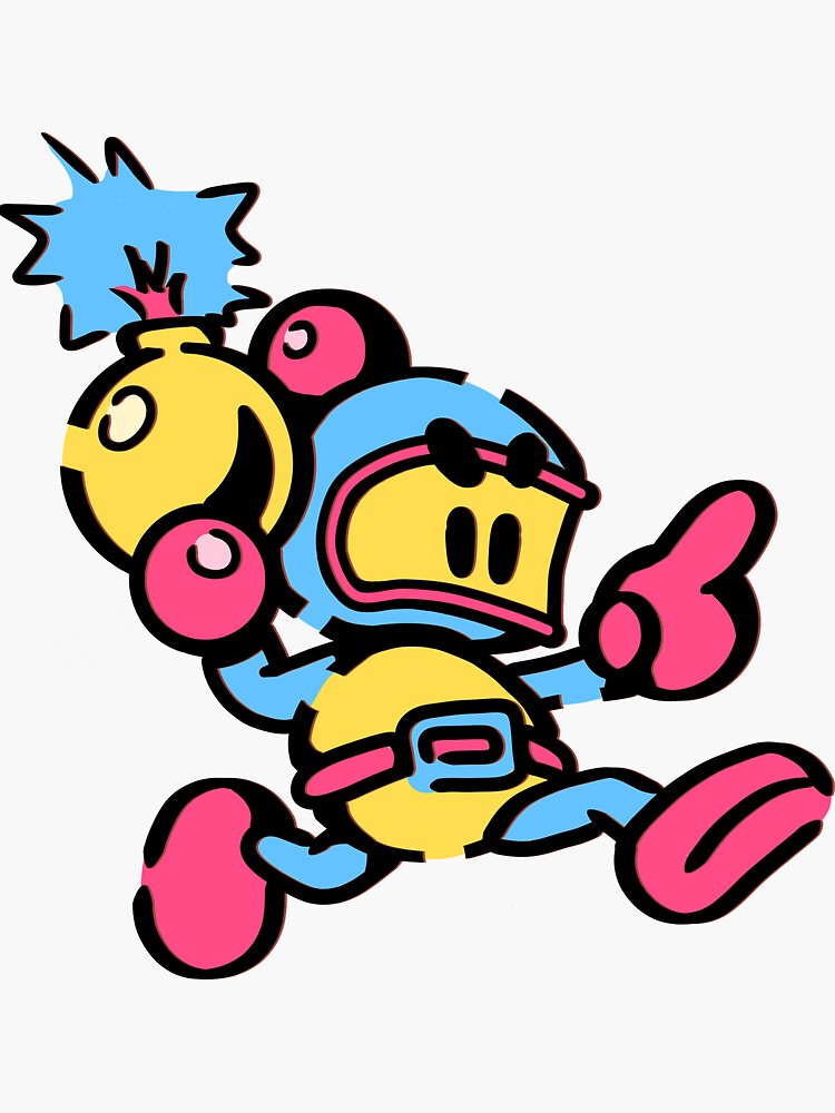 "BOMBERMAN TRI-COLOR STICKER" Sticker for Sale by RUST-BUCKET | Redbubble