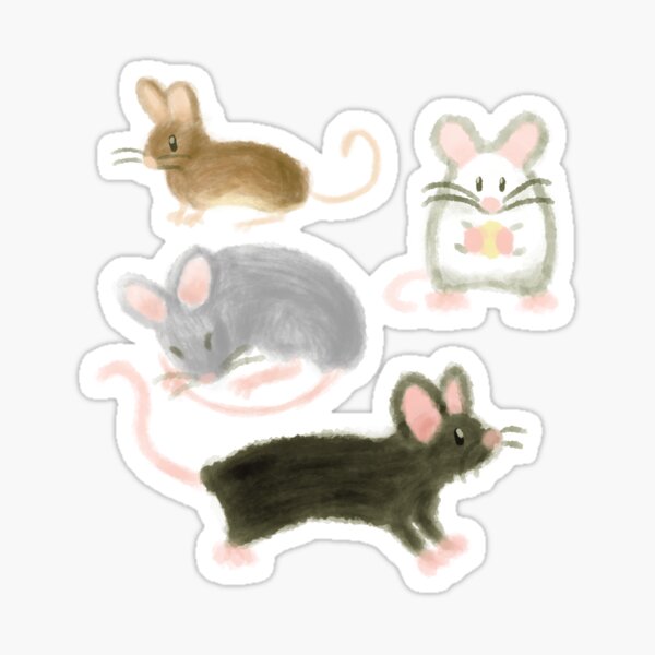 "Cute Watercolor Mice Set" Sticker by fromelsewhere | Redbubble