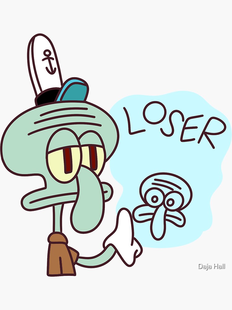 "Squidward Loser" Sticker for Sale by VinylPatch | Redbubble
