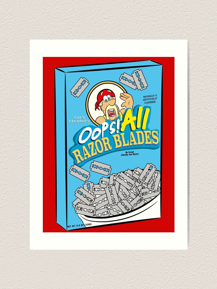 " Oops all razor blades american food meme" Art Print for Sale by ...