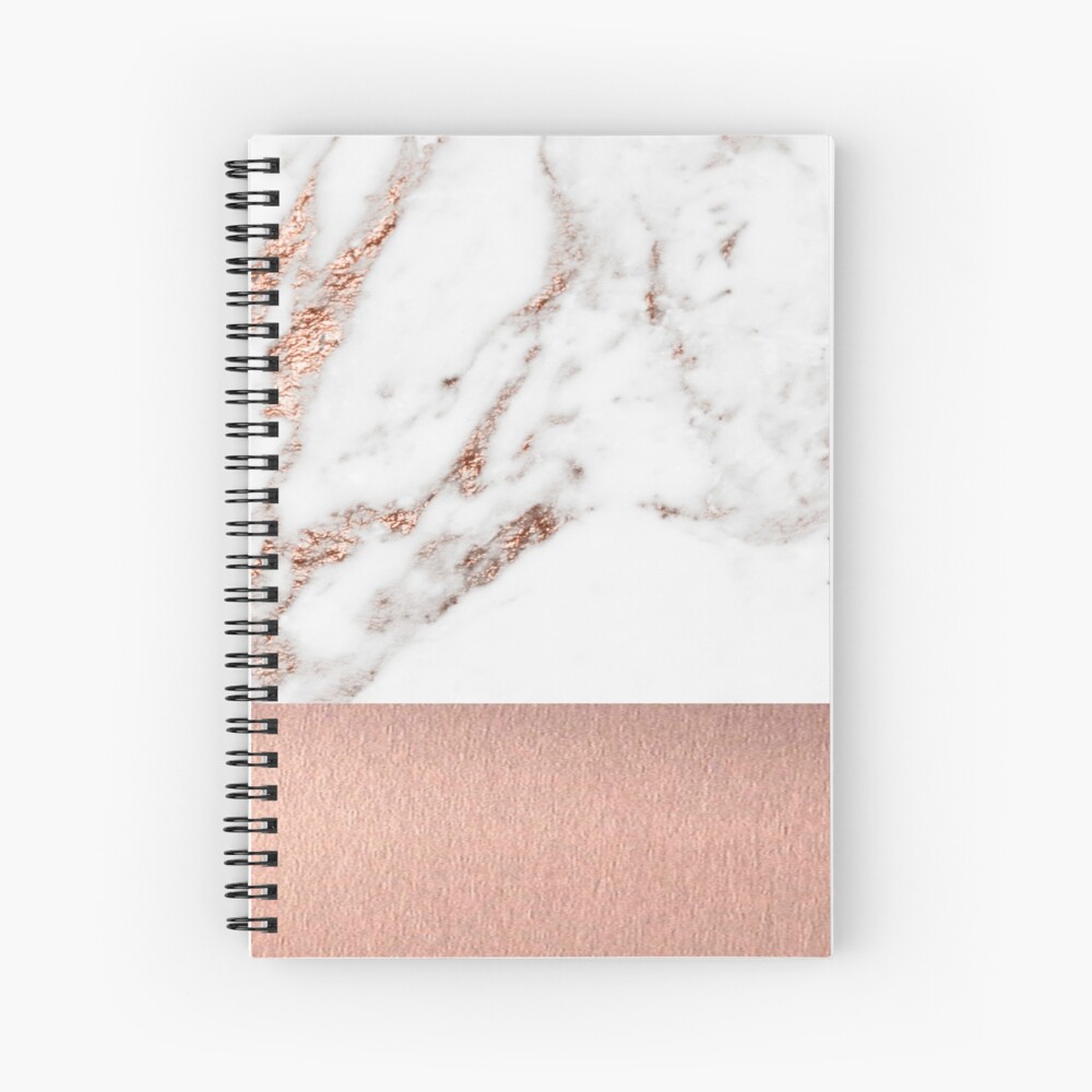"Rose gold marble and foil" Spiral Notebook for Sale by peggieprints ...
