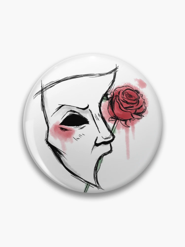 Phantom Of The Opera Mask And Rose Drawing